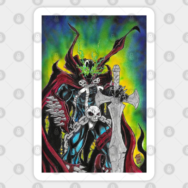 King Spawn 20 Cover Art Spawn Sticker Teepublic